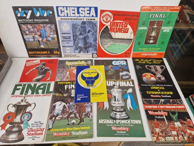 VINTAGE FOOTBALL PROGRAMMES x13 1970'S & 1980'S Mixed Job Lot £8.99 ...