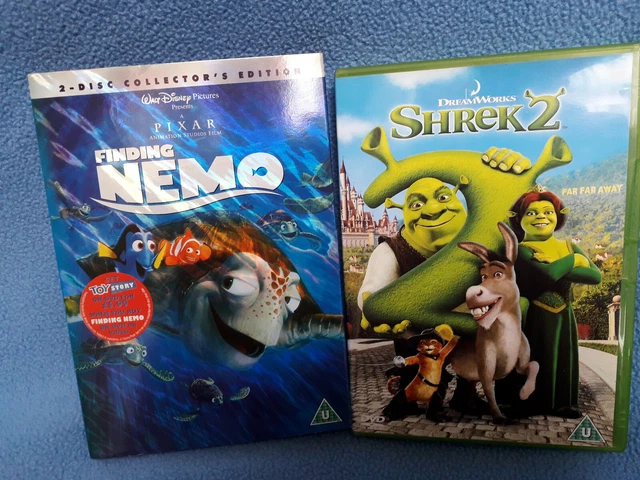 WALT DISNEY DVD - Finding Nemo plus Dreamworks Shrek 2. $16.69 ...