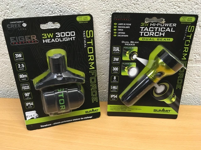 SUMMIT STORMFORCE 3W Tactical Torch Dual Beam And Headlight New £14.95 - PicClick UK