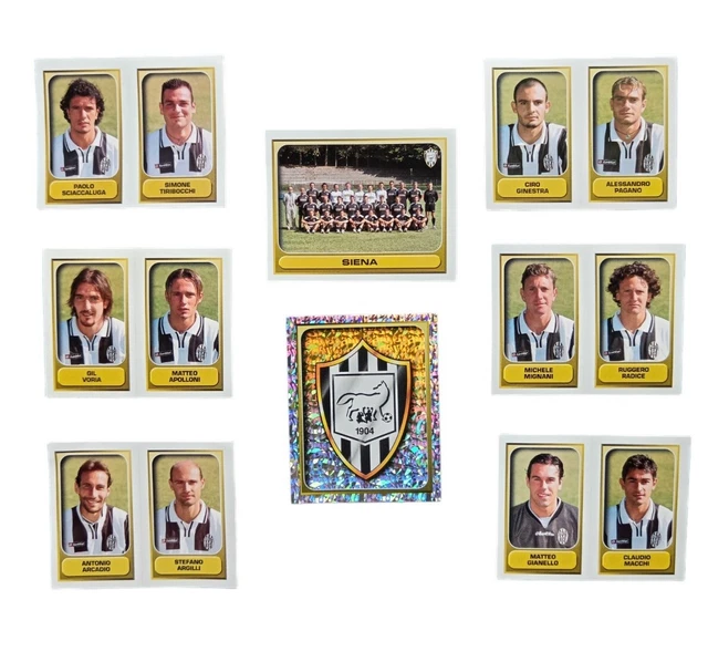 *HH* 8 FIGURINE Calciatori Calcio Merlin 2001 Squadra Siena Completa ...