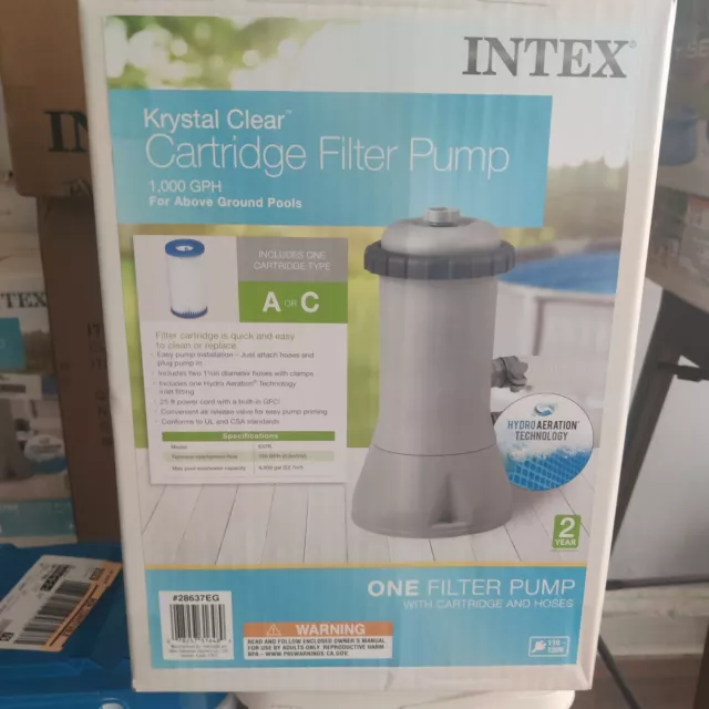 INTEX KRYSTAL CLEAR 1000 GPH facile set filtro piscina e sistema pompa ... INTEX KRYSTAL CLEAR 1000 GPH facile set filtro piscina e sistema pompa ...