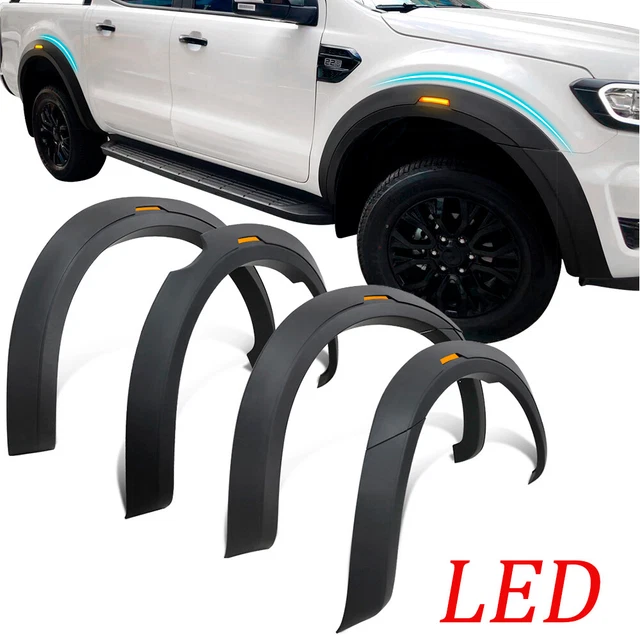 WITH LED LIGHT Wheel Arches Fender Flares Kit Trim For Ford Ranger 2015 ...