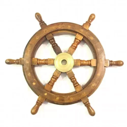 BATEAU MURAL DE pêche en bois laiton 18" bateau nautique en bois volant décor... EUR 49,99 ...