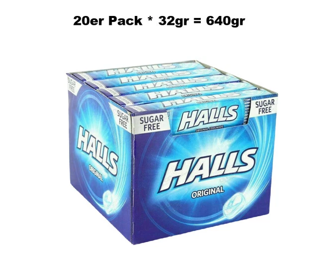 HALLS CARAMEL CANDY Original with Original Flavor, Sugar Free 20pcs ...