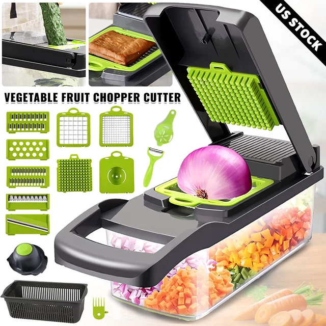 16-IN-1 VEGETABLE CHOPPER Kitchen Mandoline Vegetable Cutter Slicer ...