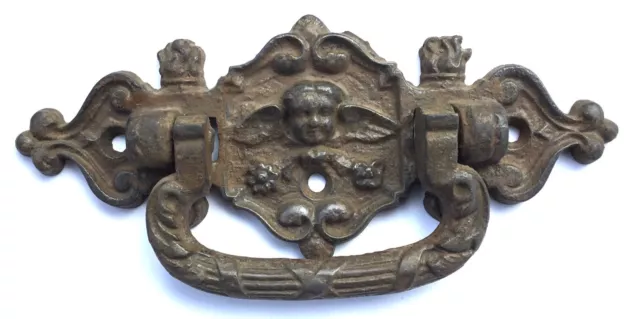 ANCIENNE POIGNÉE CHÉRUBIN Angelot En Fonte Cast Iron Handle Cherub ...