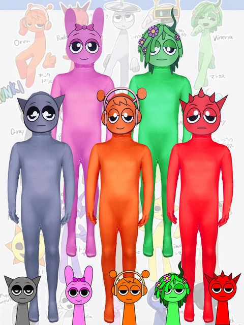 2025 BOOK WEEK Cosplay Incredibox Sprunki Kids&Adult Jumpsuits Hood ...