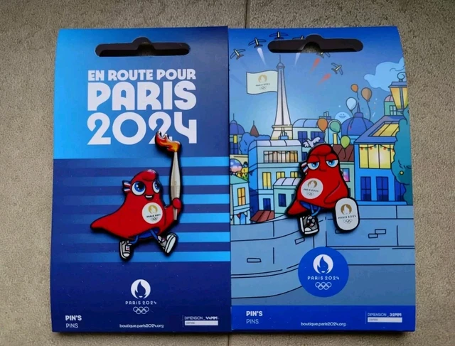 Duo Pins Jo Paris 2024 Jeux Olympiques Para Mascotte Torche Flamme