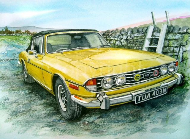 1970'S CLASSIC YELLOW Triumph Stag Metal Wall Art 3 Sizes To Choose £18 ...