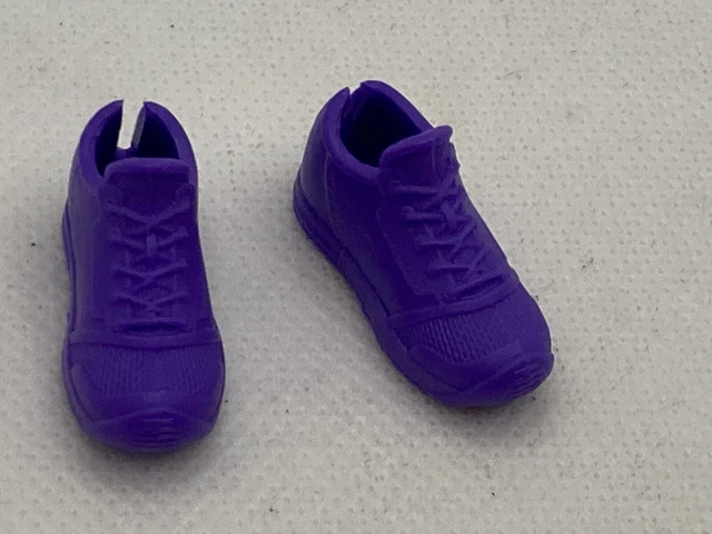 GENUINE MATTEL BARBIE Doll Flat Foot Barbie Purple Sneakers Trainer Gym ...