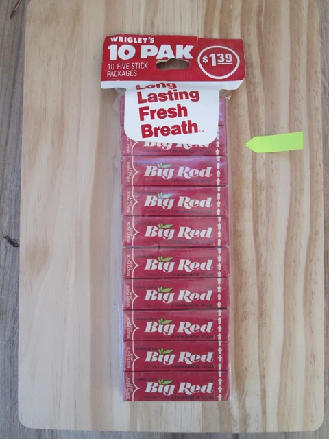 VINTAGE WRIGLEY'S BIG Red Chewing Gum 10 Pack 5 Pc Unopened (C) £33.40 ...