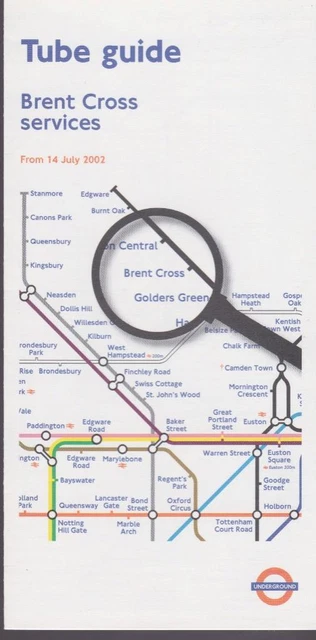 BRENT CROSS LONDON Underground Tube Map JUL 2002 £3.00 - PicClick UK