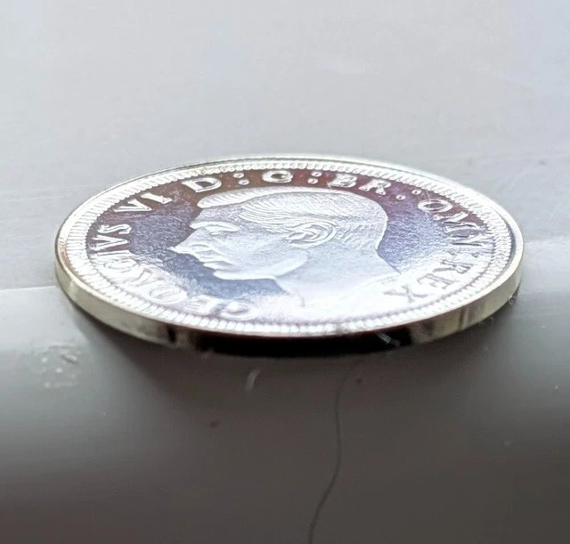 1945 SOLID SILVER 3 pence Coin Old World War II Royal Mint I London ...