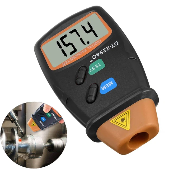DIGITAL LASER ROTARY Meter Contactless Speedometer LCD Tachometer Kit £ ...