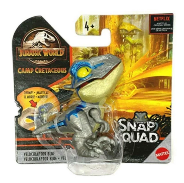 JURASSIC WORLD SNAP Squad Camp Cretaceous Velociraptor Blue New Mattel ...