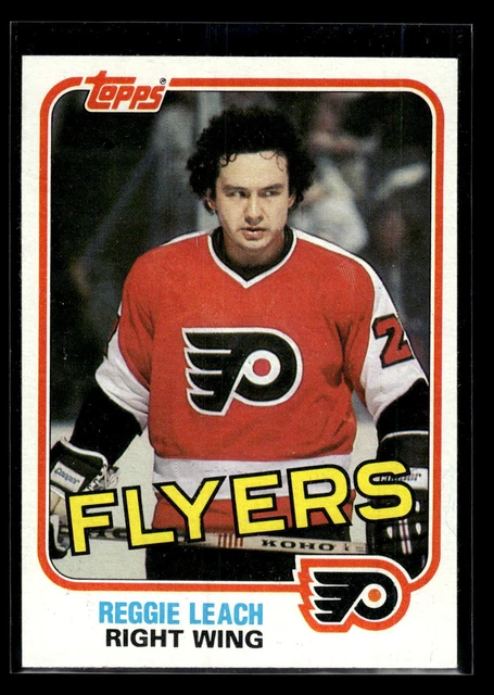 1981-82 TOPPS HOCKEY #E106 Reggie Leach "Set Break" comme neuf + Flyers ...