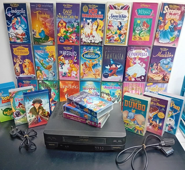 SANYO VHR-335 TWIN Speed Video Plus Vintage VHS Player With x 30 Disney ...
