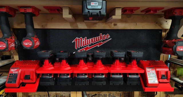 MILWAUKEE M12/M18 BATTERY & Charger Modular Organization System £36.96 ...