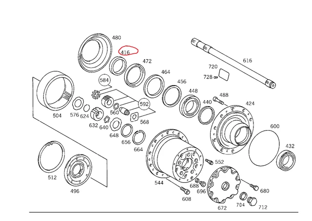 ORIGINAL MERCEDES TRUCK Running Ring Wheel Hub Thrust Ring Wheel Hub ...