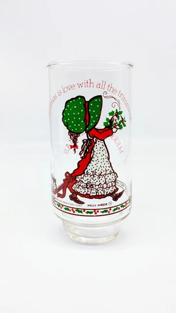 Vintage 1970s Holly Hobbie Christmas Coca Cola Drinking Glass 8 00