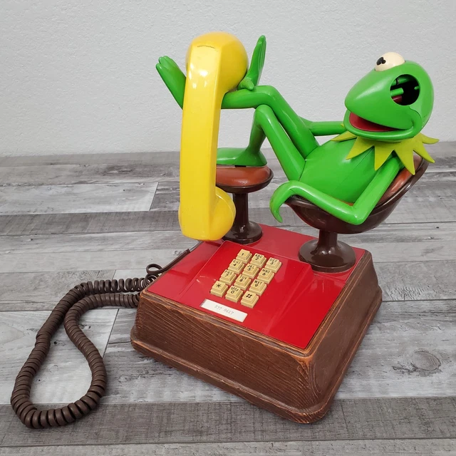 VINTAGE JIM HENSON Kermit the Frog Telephone Retro Muppet Push Button ...