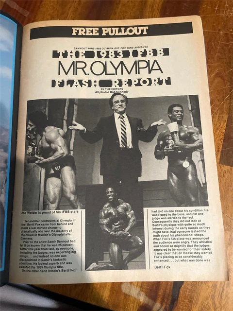 MUSCLEMAG BODYBUILDING MUSCLE magazine Mr Olympia SAMIR BANNOUT 1-84 £3 ...