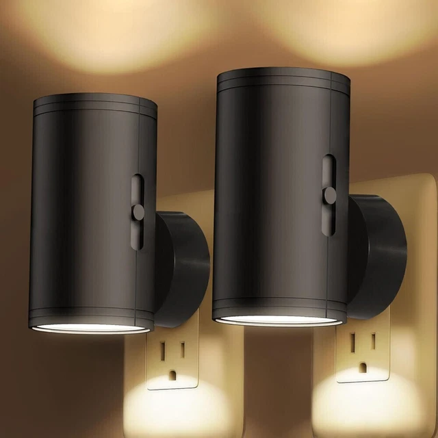 LED NIGHT LIGHT Pack Modern Plug in Wall Lamp Dusk to Dawn Auto Sensor ...