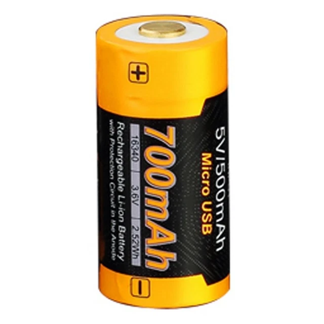 CR123 A LI-ION Akku mit integrierter USB-Ladefunktion 3,6 Volt mit ...