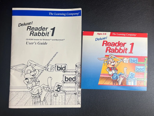 1994 THE LEARNING Company Deluxe! Reader Rabbit 1 Ages 3-6 PC CD ...