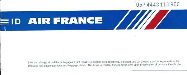 AIRLINE TICKET - Air France - ID - 4 Flight Format - 1979 (T417) $36.95 ...