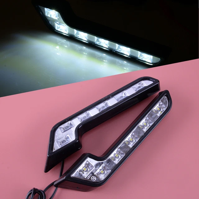 1PAIR L SHAPED Car Front Grille Mount LED Daytime Running Light Fog ...