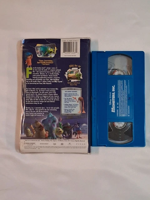 MONSTERS, INC. VHS, 2002 DISNEY PIXAR Billy Crystal John Goodman ...