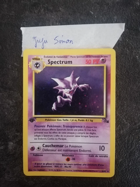 CARTE POKEMON SPECTRUM 6/62 Holo Fossile EDITION 1 Wizards FR EUR 80,00 ...