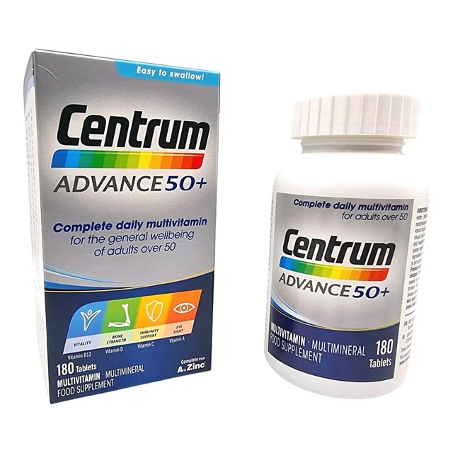 CENTRUM ADVANCE 50+ Multivitamin & Mineral 180 Tablets Exp 09/2025 £18. ...