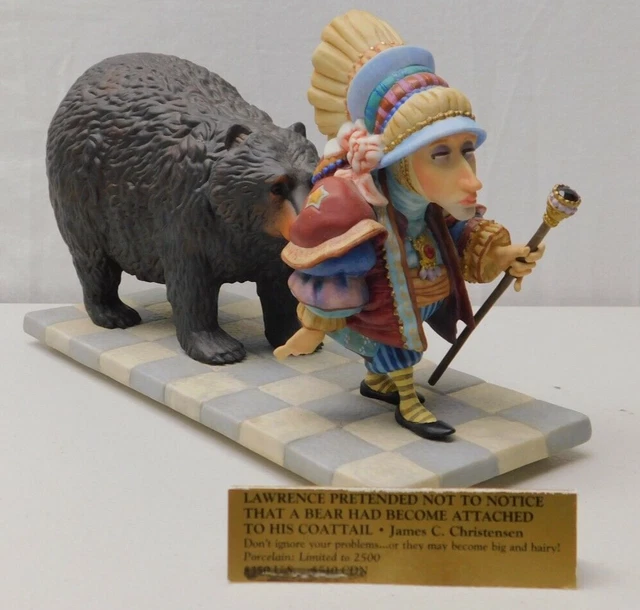 JAMES CHRISTENSEN LAWRENCE Pretending Not To Notice Bear Figurine ...