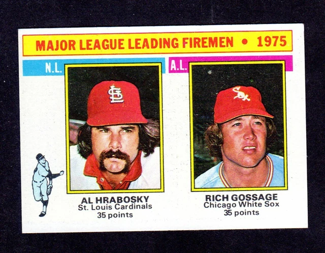 1976 TOPPS #205 FIREMEN LEADERS Al Hrabosky / Rich Goose Gossage EX ...