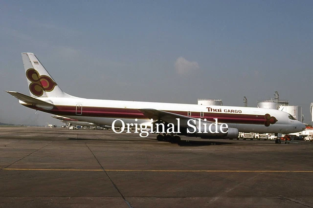 AIRCRAFT SLIDE - Thai Cargo DC-8 HS-TGS @ Bangkok 1981 (B171) £3.99 ...