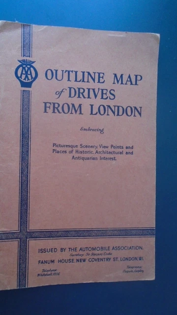 1937 AA NEAT map London in card folder. Pristine NOT Ordnance Survey ...