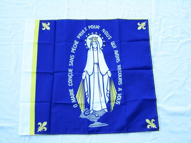 DRAPEAU VIERGE MARIE LUMINEUSE CHRISTIANISME 60 x 60 cm Flag Banner 2 X ...