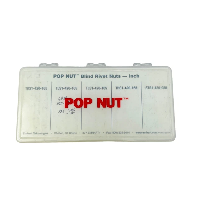 EMHART POP NUT Blind Rivet Nuts Set with Organizer Box £21.36 - PicClick UK