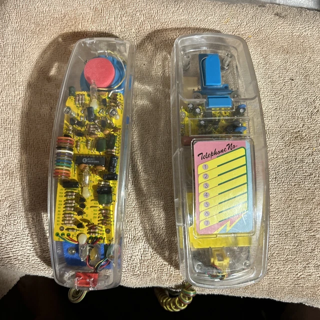 VINTAGE UNISONIC CLEAR Plastic See Through Landline Phone Model 6900 ...