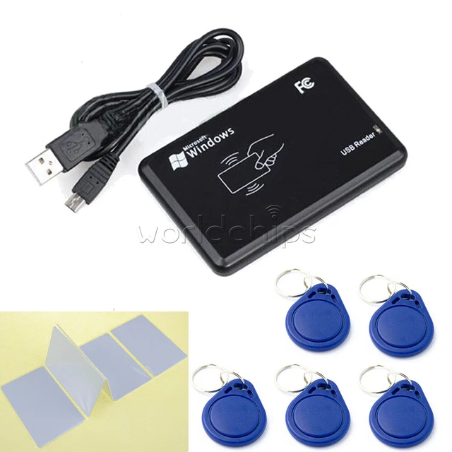 13.56MHZ/125KHZ USB RFID Smart IC ID Card Reader Key Tag NFC Only Read ...