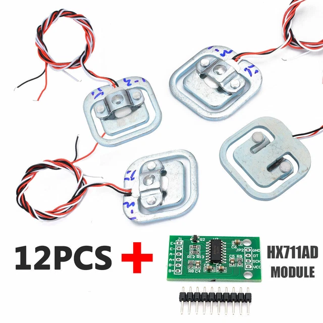 12X 50KG SCALE Load Cell Weighing Sensor Arduino Wägesensor mit HX711 ...