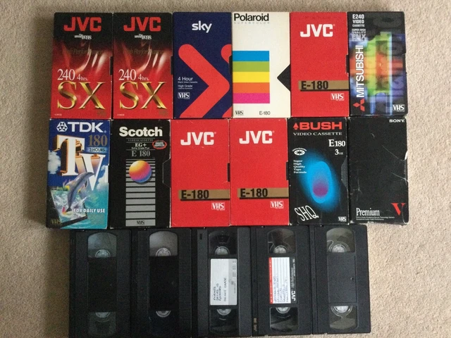 VHS VIDEO TAPE Bundle (Scotch, TDK, JVC, Bush) 19 Cassettes Blank Tapes ...