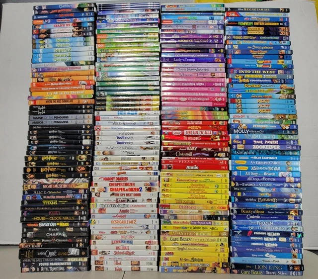 WHOLESALE LOT 200+ DVDs Kids & Family Children's Baby Pixar Disney Barbie Potter $130.29 ...