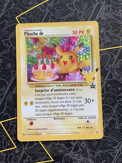 CARTE POKEMON PIKACHU DE __ 24 Secrète Ultra Rare Célébrations 25ans FR NEUF EUR 30,00 - PicClick FR
