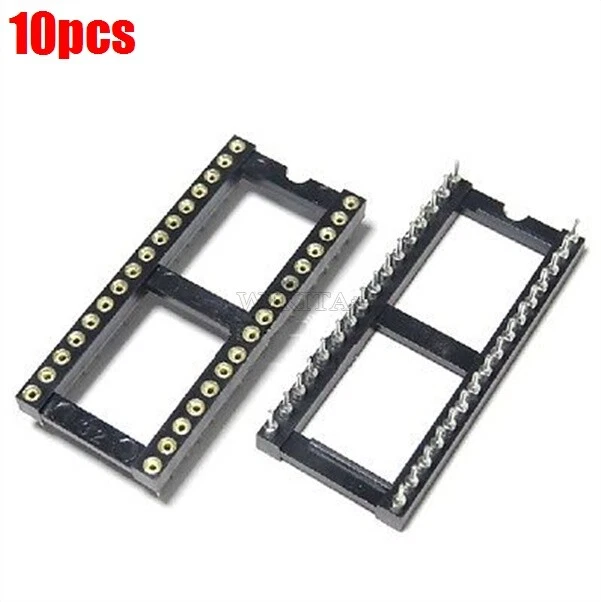 10PCS DIP32 32PIN Sip Round Socket Adaptor Gold Plated Machined Solder ...