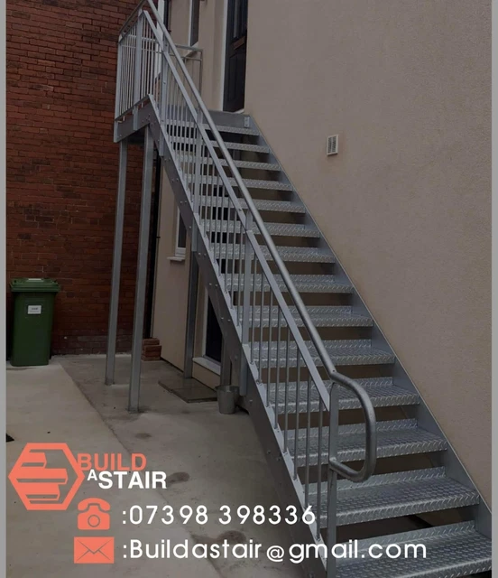 STEEL STAIRCASE METAL fire escape steel stairs metal steps flat pack ...