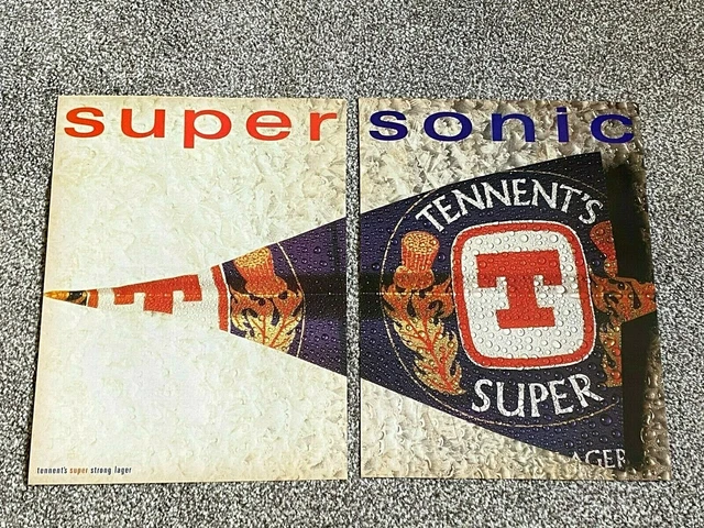 RARE COLLECTABLE 1989 Magazine Advert Art Picture Tennents Super Lager ...