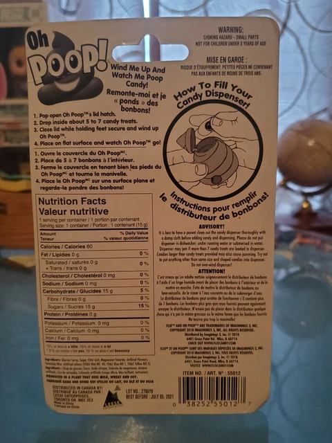 OH POOP CANDY dispenser Emoji Wind Up Toy Xmas Santa Stocking Stuffer ...